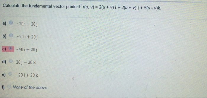 Solved Calculate the fundamental vector product r(u, v) = | Chegg.com