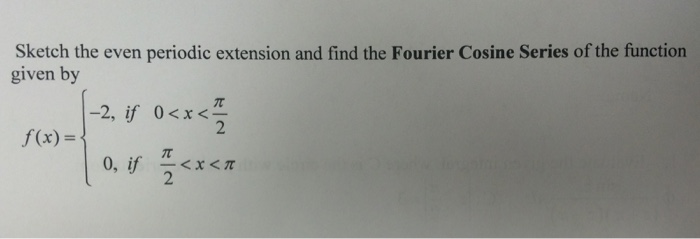 Solved Sketch the even periodic extension and find the | Chegg.com