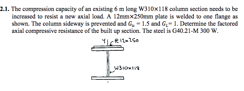 Solved 2.1. The compression capacity of an existing 6 m long | Chegg.com