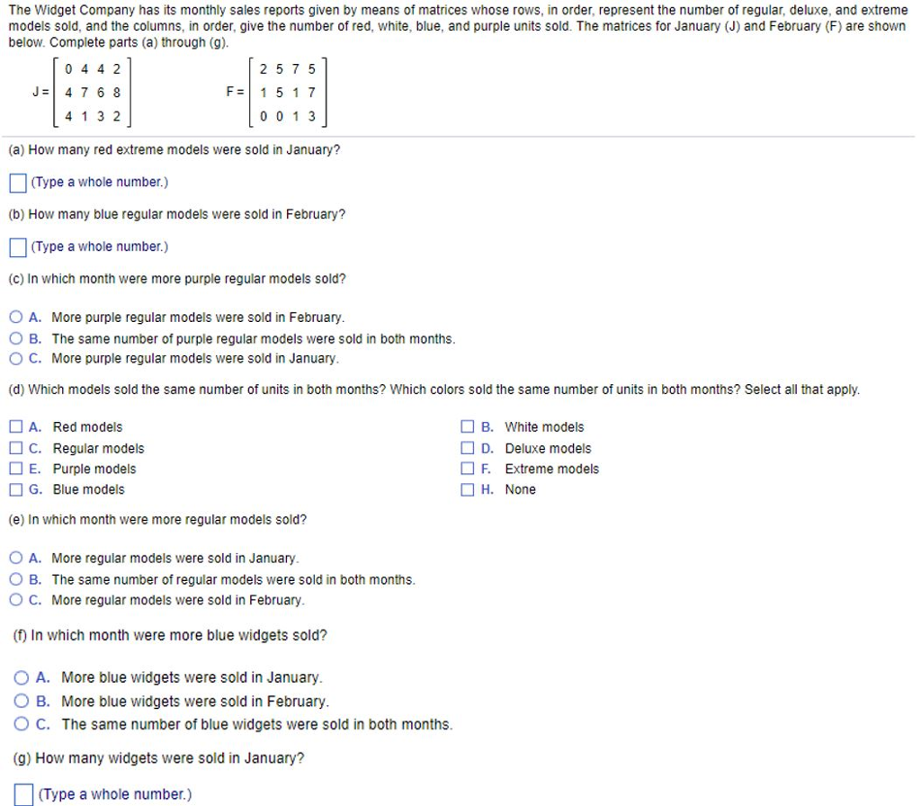 Solved The Widget Company has its monthly sales reports | Chegg.com