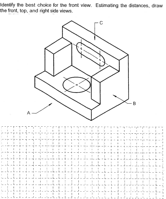 Solved Identify the best choice for the front view. | Chegg.com