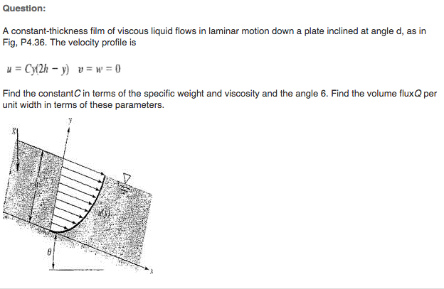 Solved Question A Constant Thickness Film Of Viscous Liquid