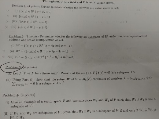 Solved Throughout, P is a field and V is an F-vector space. | Chegg.com