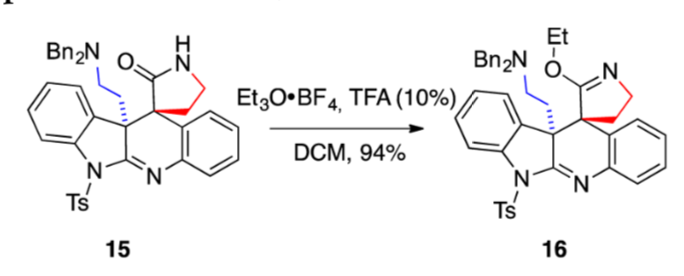 Solved Et Et30-BF4. TFA (10%/ DCM, 94% N Ts N Ts 16 15 | Chegg.com