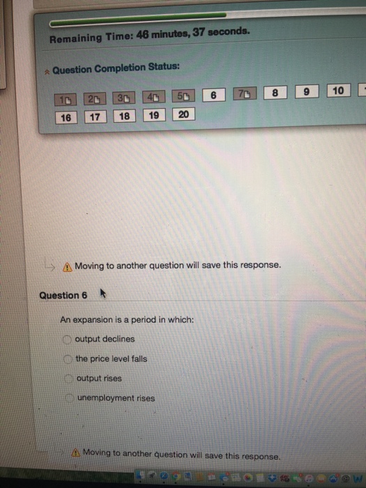 Solved An expansion is a period in which: output declines | Chegg.com