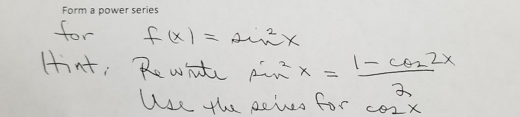 Solved Form a power series | Chegg.com