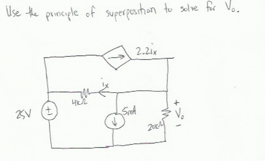 Solved Use the principle of superposition to solve for V0. | Chegg.com