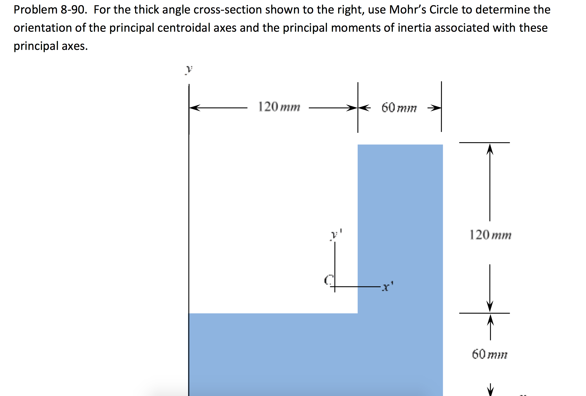 Solved For the thick angle cross-section shown to the right, | Chegg.com