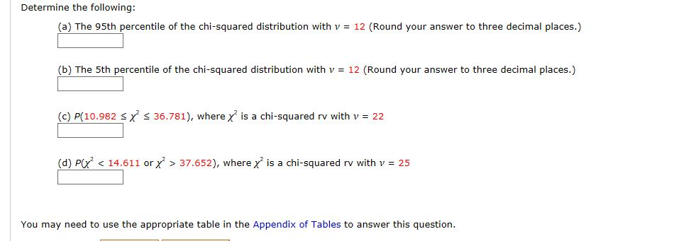 Solved Determine the following: (a) The 95th percentile of | Chegg.com