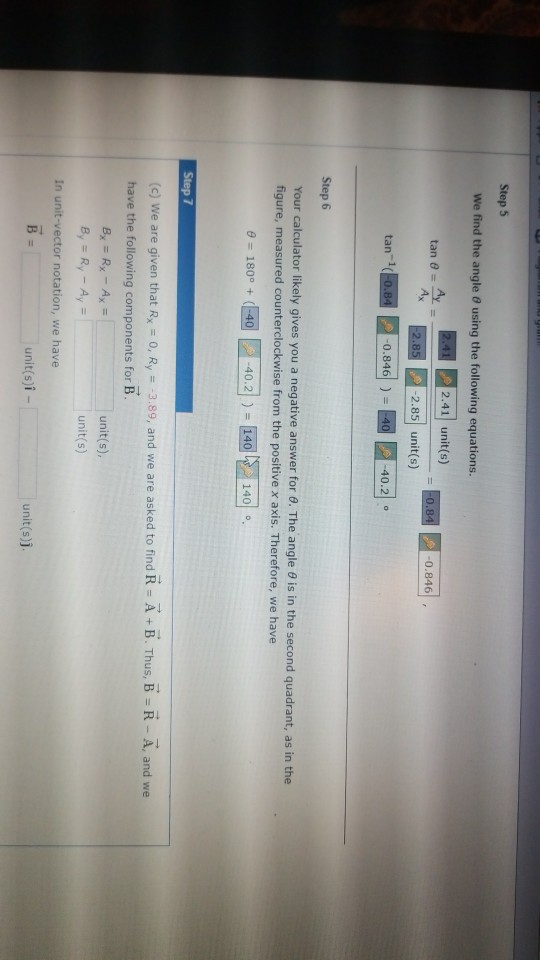 Solved Tutorial Exercise Vector A has a negative x component | Chegg.com