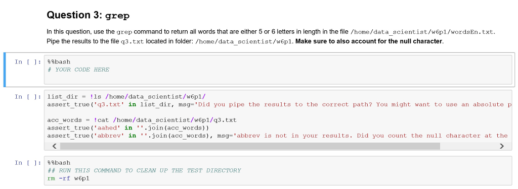 Solved Question 3: grep In this question, use the grep | Chegg.com