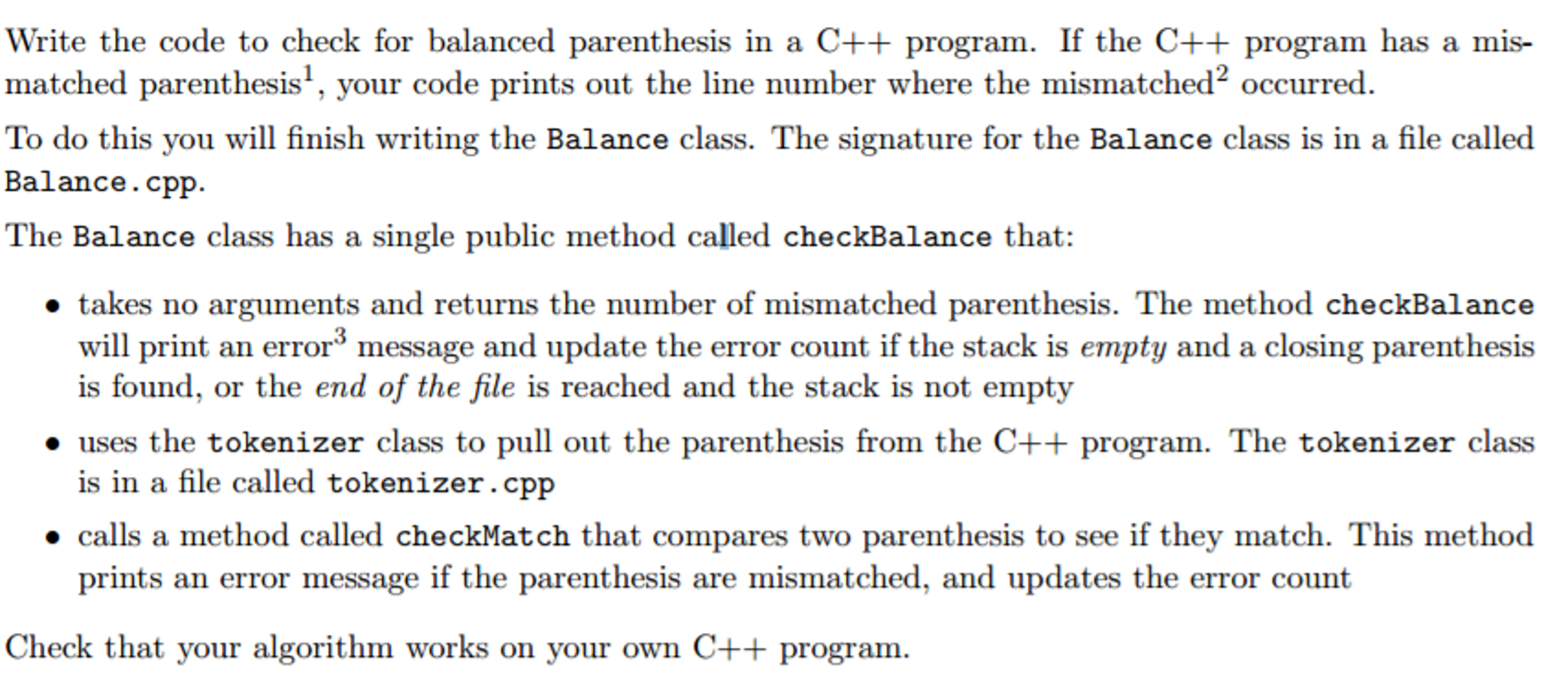 Data Structures ( C++): Write the code to check for | Chegg.com