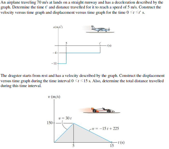 Solved An airplane traveling 70 m/s at lands on a straight | Chegg.com