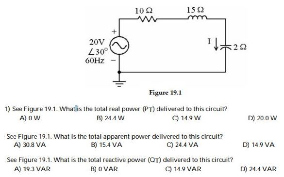 Solved 1 a) See Figure 19.1. What is the total real power | Chegg.com