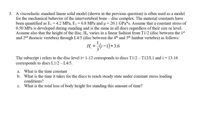 3. A viscoelastic standard linear solid model (shown | Chegg.com