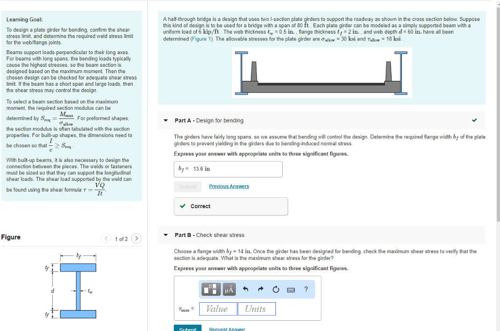 Solved A half-through bridge is a design that uses two | Chegg.com