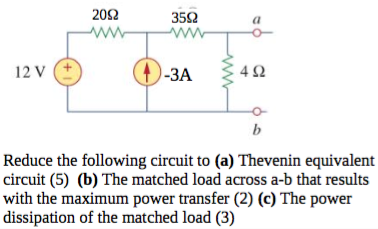 Solved Reduce the following circuit to Thevenin equivalent | Chegg.com