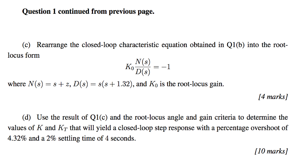 Solved Q2. (a) Taking the result of the design for Q1(c) as | Chegg.com