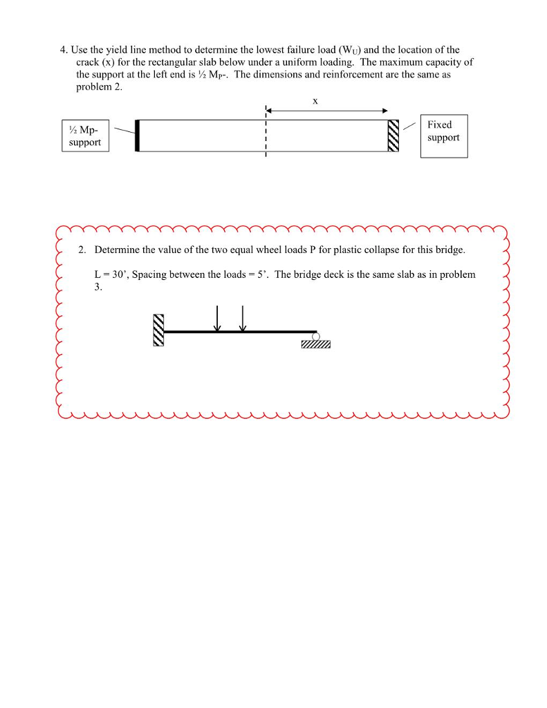 Solved Use the yield line method to determine the lowest | Chegg.com