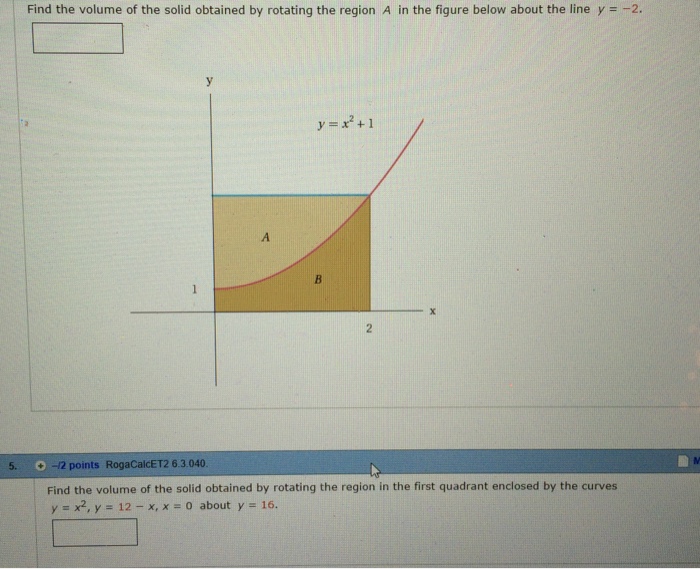 Solved Find the volume of the solid obtained by rotating the | Chegg.com