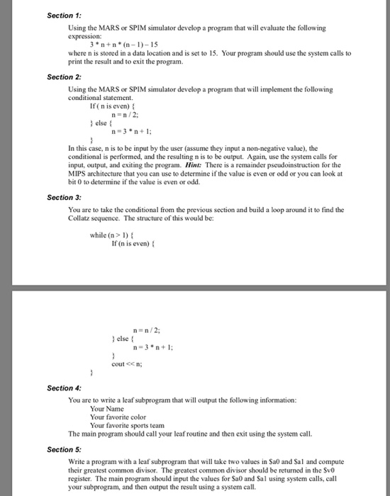 Solved Using the MARS or SPIM simulator develop a program | Chegg.com