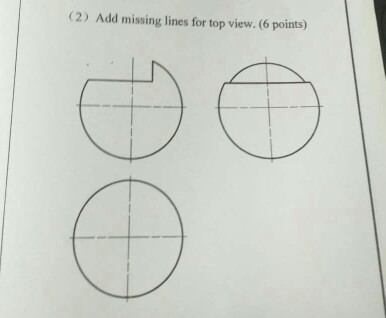Solved Add missing lines for top view. | Chegg.com