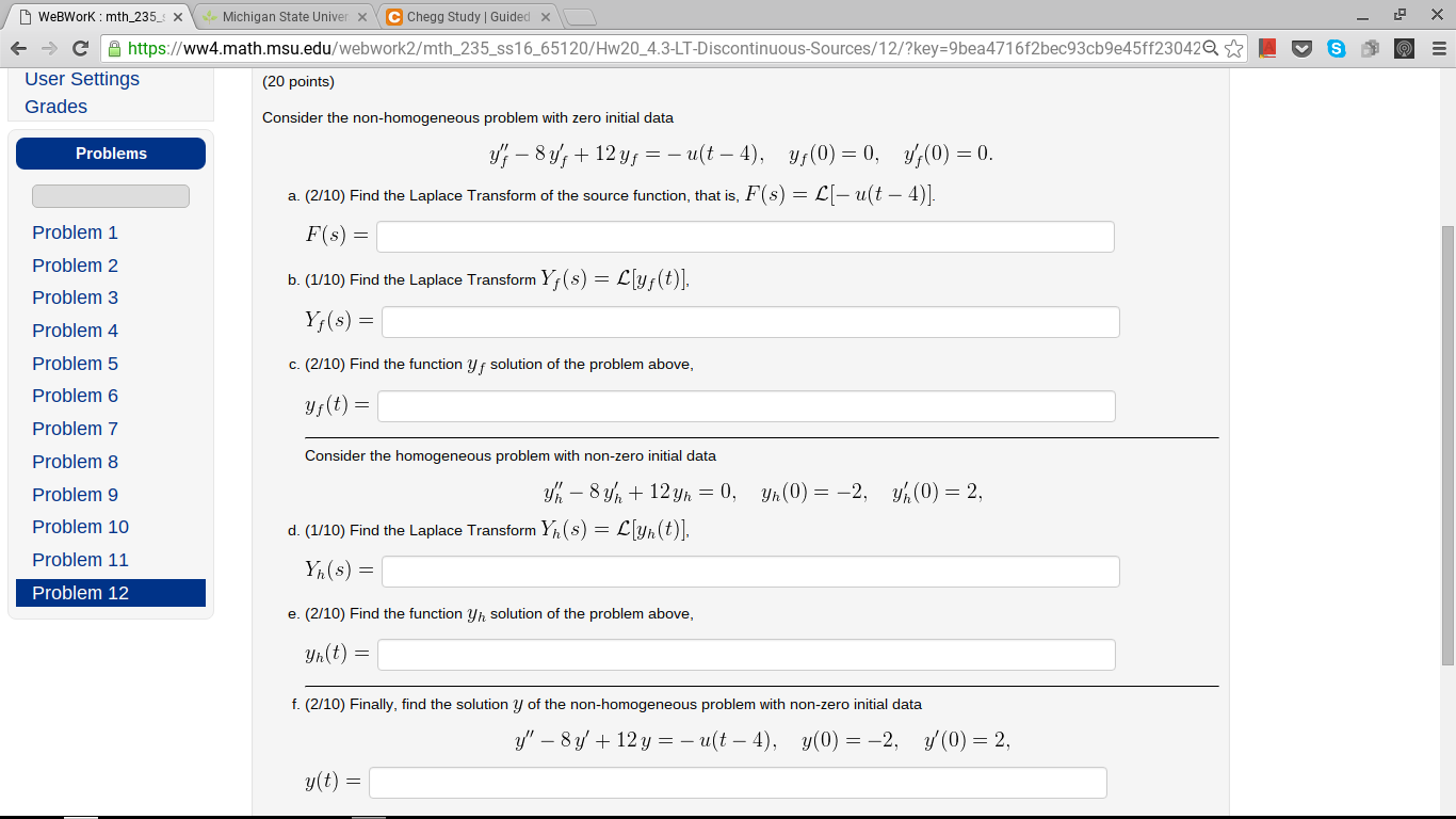 Solved WeBWork mth 235 s x Michigan State Univer X C chegg | Chegg.com