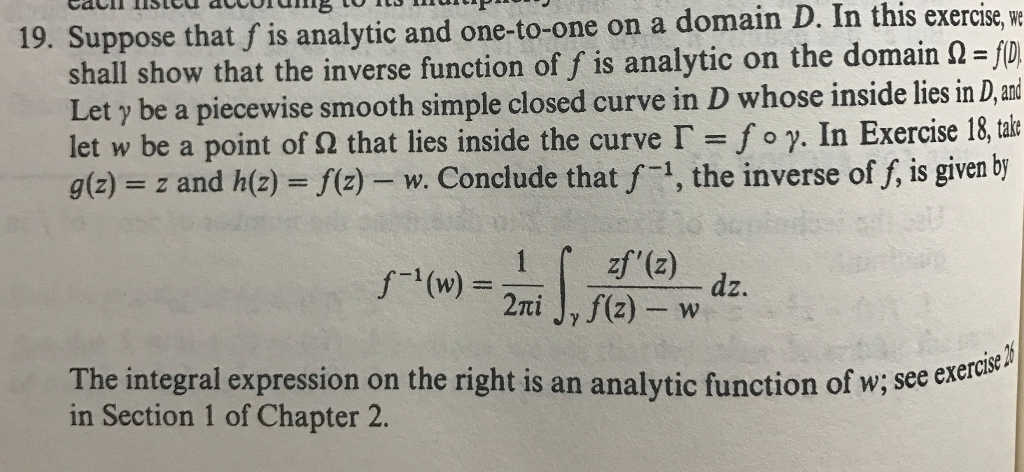 19. Suppose that f is analytic and one-to-one on a | Chegg.com