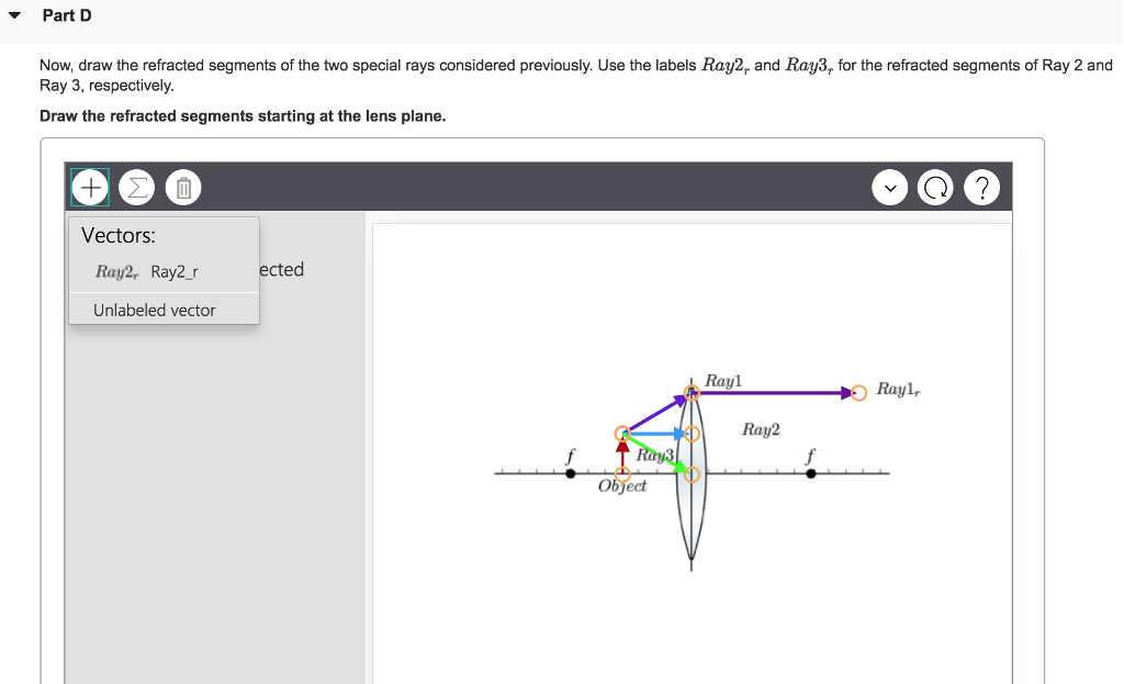 Solved Part D Now, draw the refracted segments of the two | Chegg.com