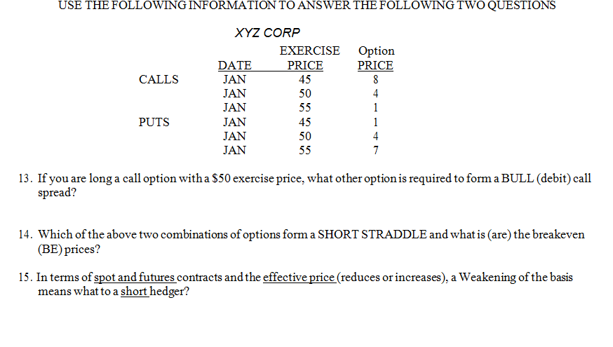 Solved If you are long a call option with a $50 exercise | Chegg.com