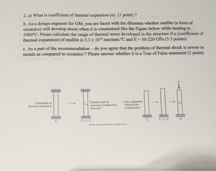 Solved What is coefficient of thermal expansion (alpha) As | Chegg.com