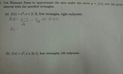 Solved Use Riemann Sums to approximate the area under the | Chegg.com