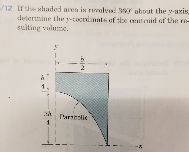 Solved /12 If the shaded area is revolved 360° about the | Chegg.com