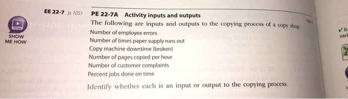 Activity inputs and outputs | Chegg.com