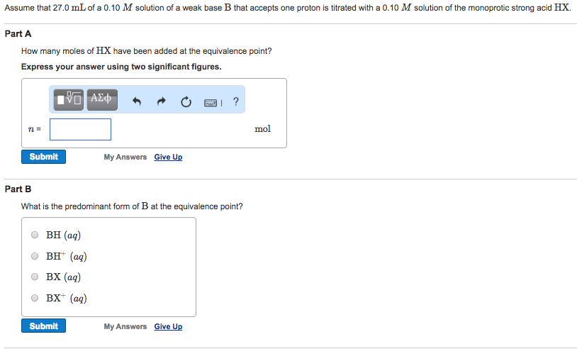 Solved Assume that 27.0 mL of a 0.10 M solution of a weak | Chegg.com