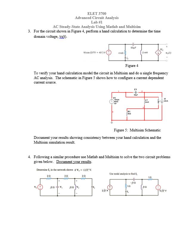 Solved ELET 3700 Advanced Circuit Analysis Lab #1 AC | Chegg.com