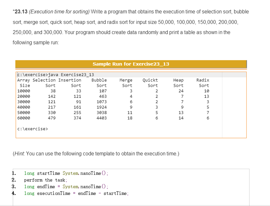 Solved Write A Program That Obtains The Execution Time Of 3415