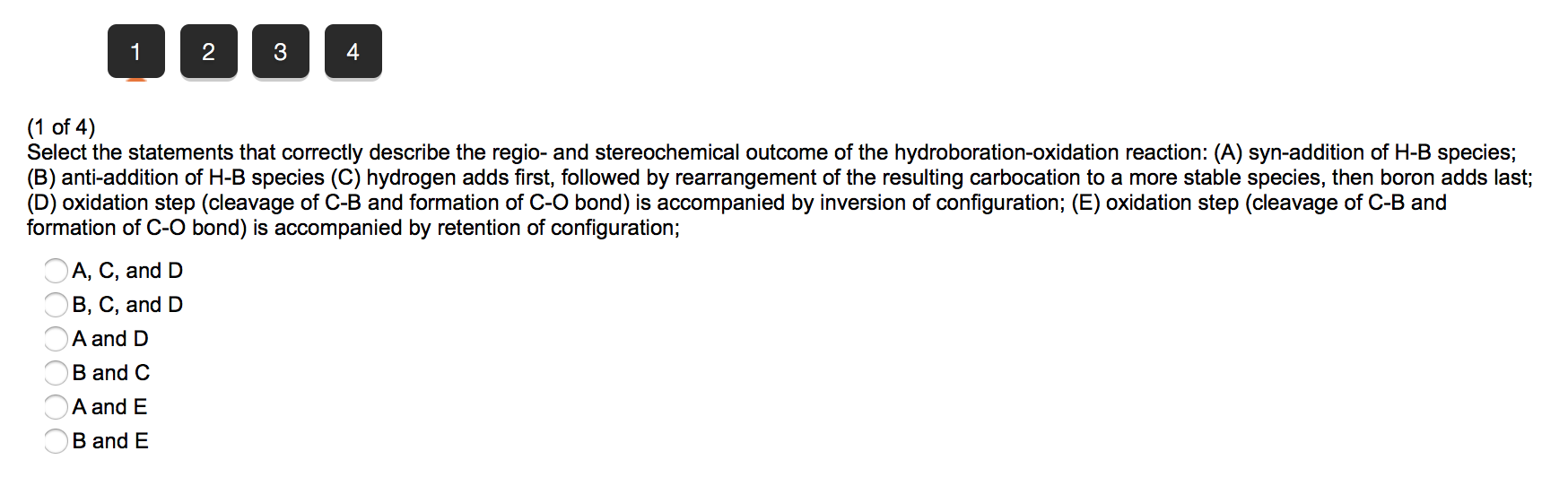 Solved (4 of4) What is the origin of the regioselectivity in | Chegg.com