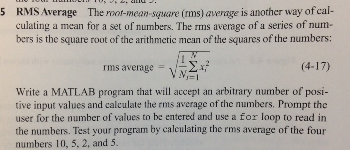 Solved 5 RMS Average The root-mean-square (rms) average is | Chegg.com