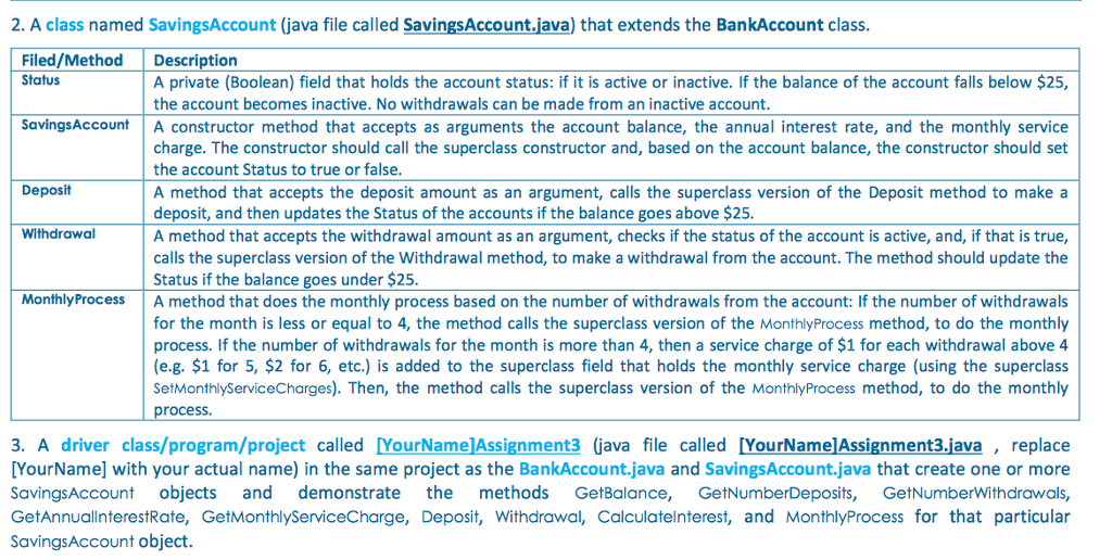 Solved Design And Implement The Following 3 Classes With The 8441