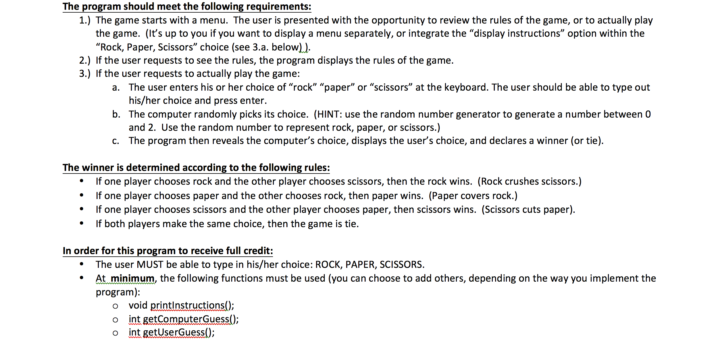 Solved The program should meet the following requirements: | Chegg.com