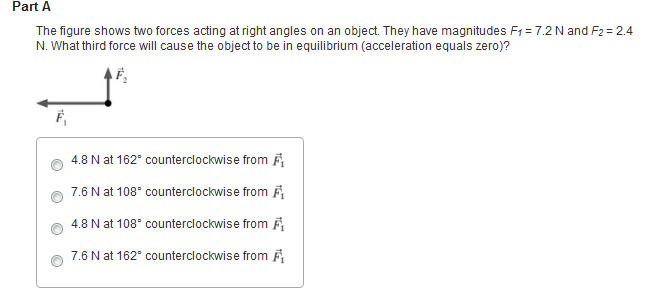 Solved The Figure Shows Two Forces Acting At Right Angles On
