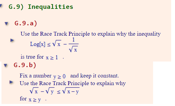 Solved G.9.a. Use the Race Track Principle to explain why | Chegg.com