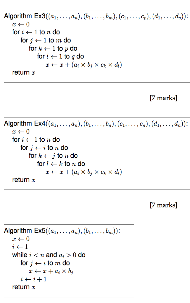 Solved Specify the running time of each of the following | Chegg.com