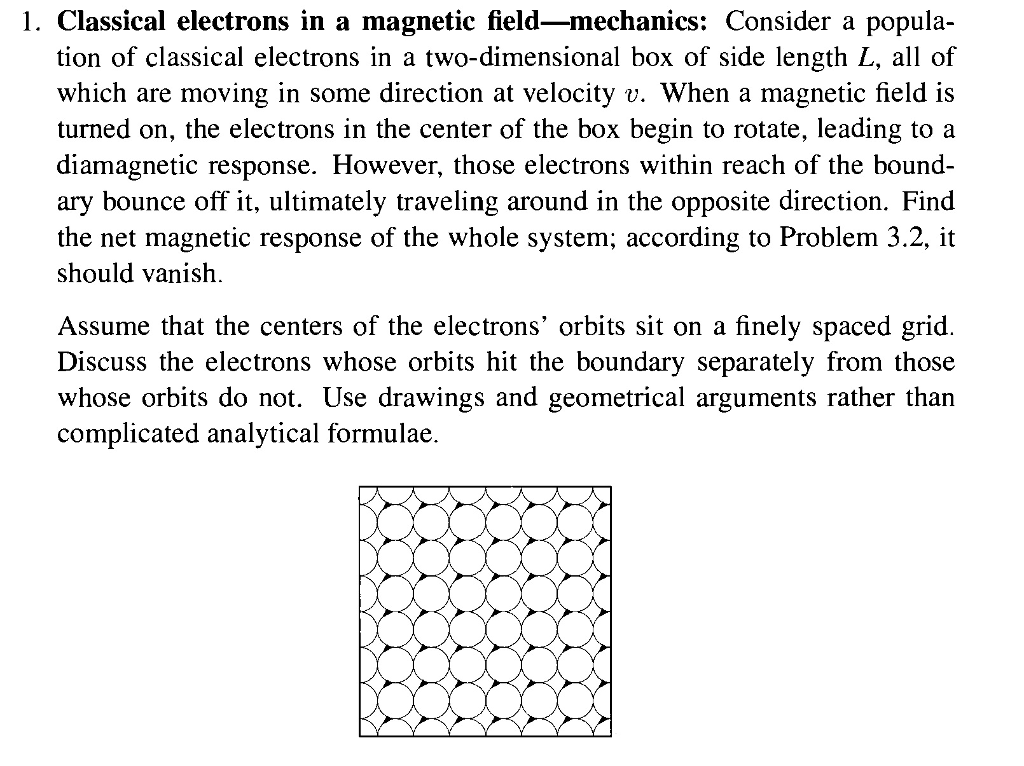 1. Classical electrons in a magnetic field-mechanics: | Chegg.com