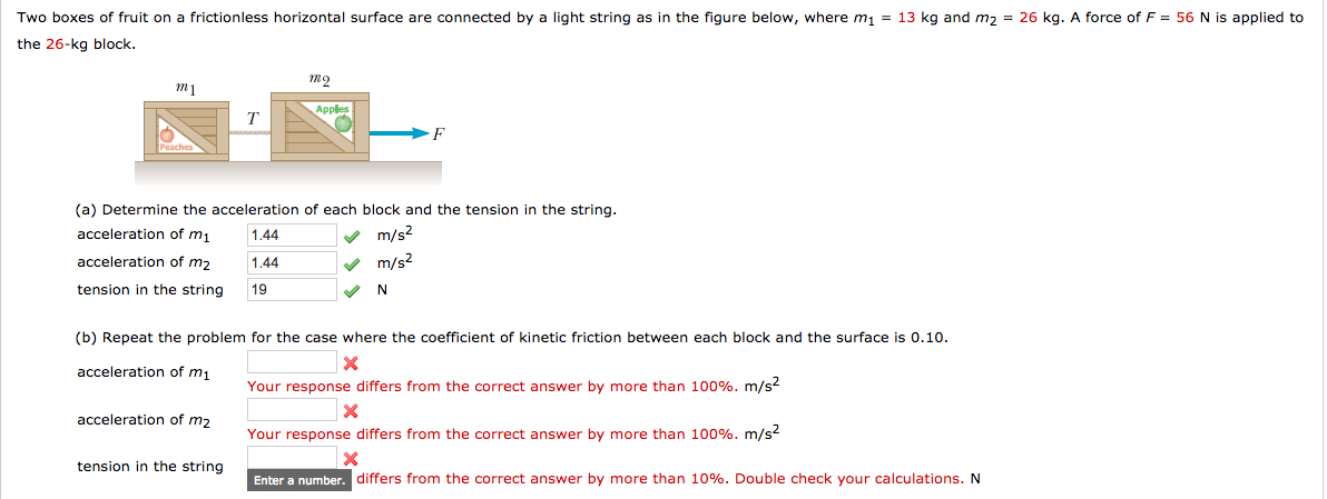 Solved Two boxes of fruit on a frictionless horizontal | Chegg.com
