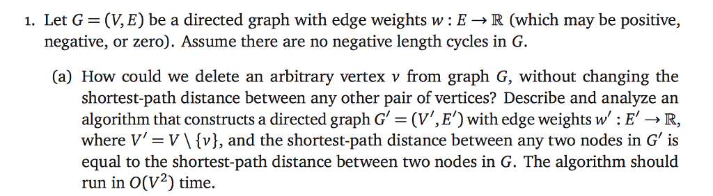 Solved 1, Let G = (V,E) be a directed graph with edge | Chegg.com