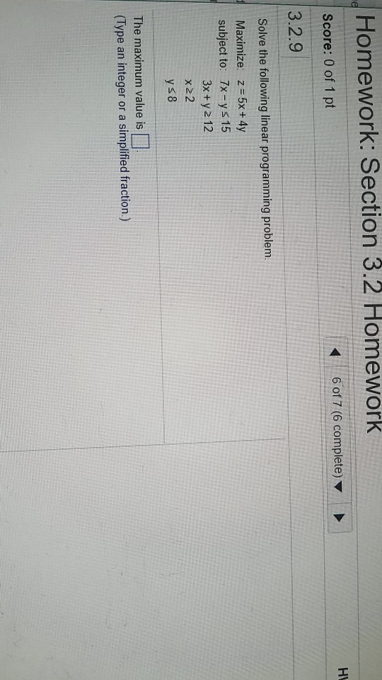 Solved Homework Section 3 2 Homework Score 0 Of 1 Pt 6 Of
