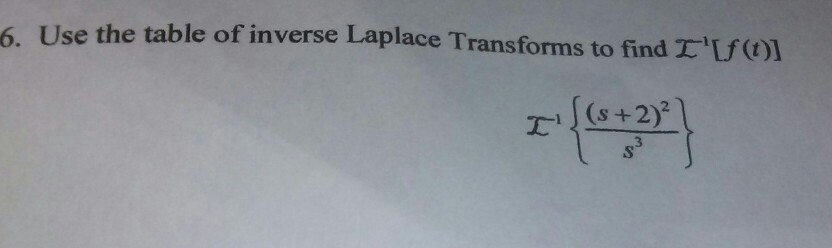 Solved 6. Use the table of inverse Laplace Transforms to | Chegg.com