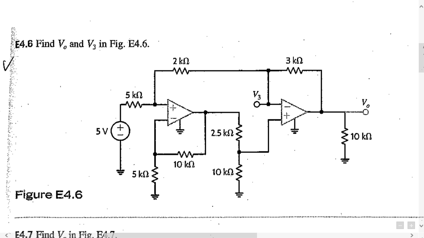 Solved Find V0 and V3 in fig. E4.6 | Chegg.com